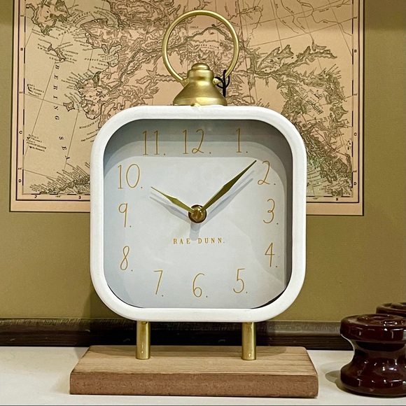 Rae Dunn | Accents | Rae Dunn Farmhouse Clock White Gold New | Poshmark